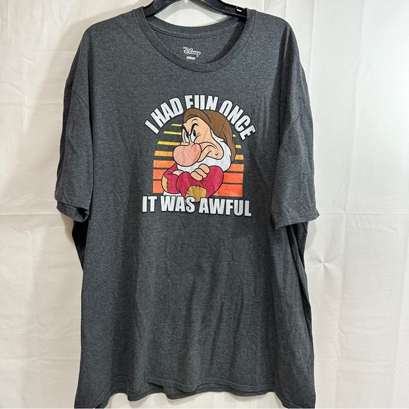 Disney | Shirts | Disney Mens Grumpy Dwarf I Had Fun Onceit Was Awful ...